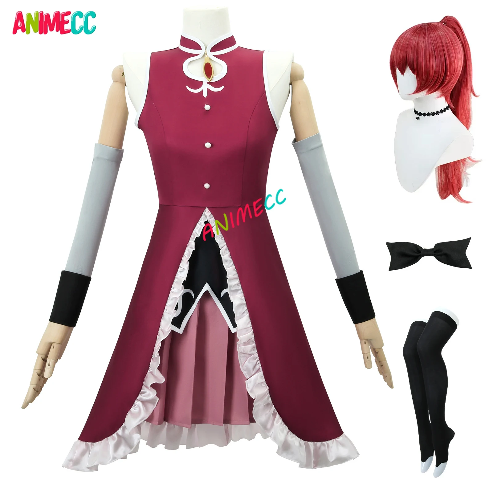 ANIMECC in Stock XS-2XL Sakura Kyoko Cosplay Puella Magi Madoka Magica ...