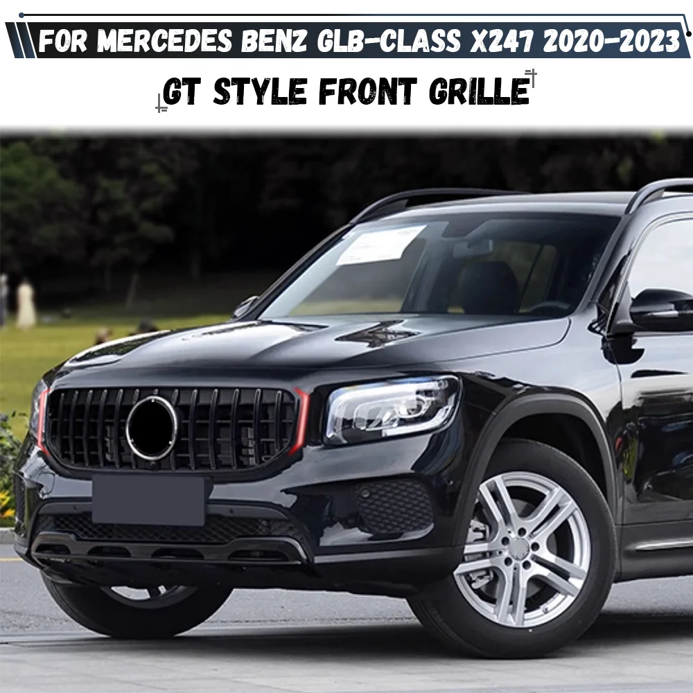 Front Bumper Kidney Grill GT Style Silver Black Grille For Mercedes ...