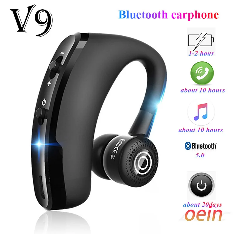 V9 Earphones Bluetooth Headphones Handsfree Wireless Headset Business ...