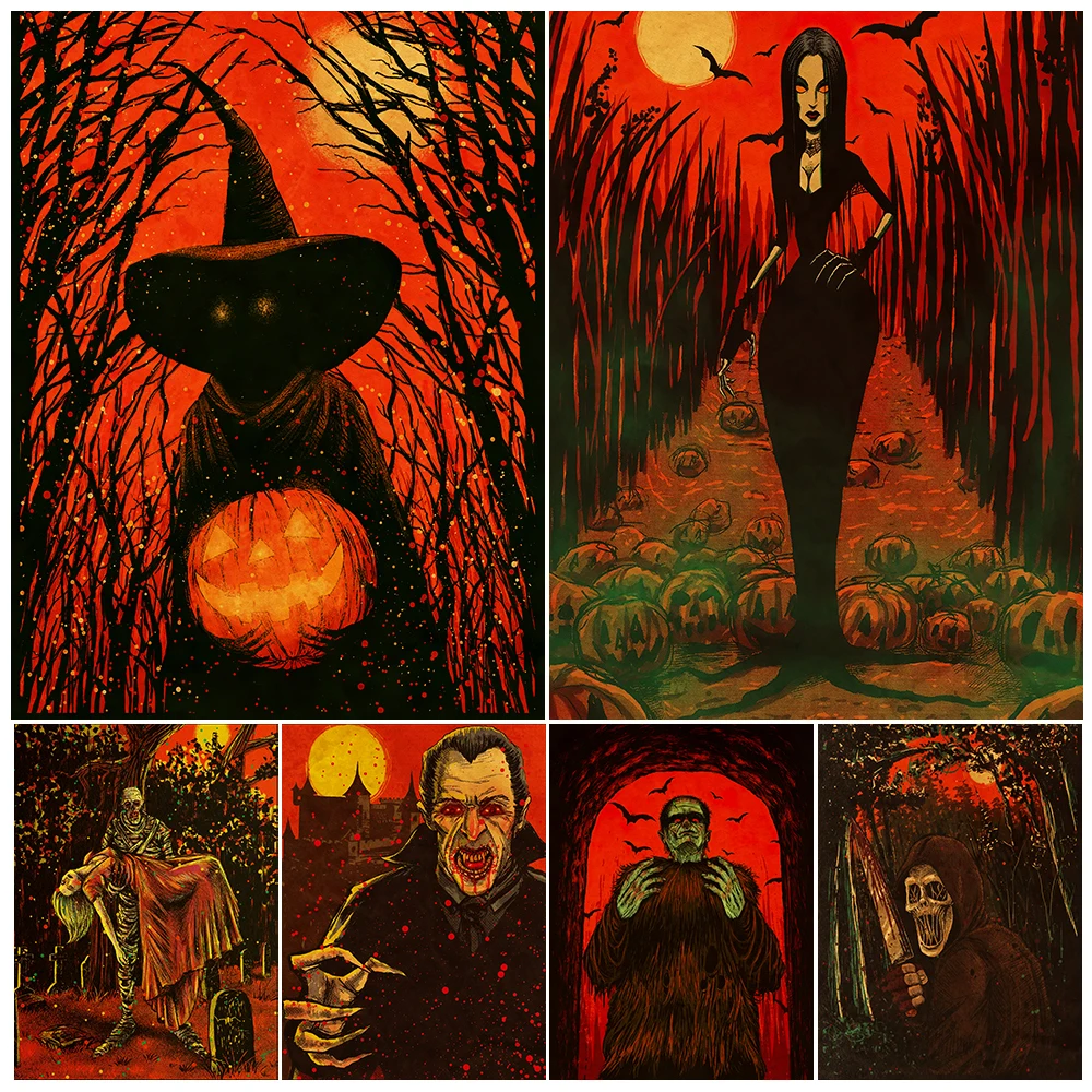 The-Phantom-Of-The-Witch-Mr-And-Mrs-Dracula-Mummy-Frankenstein-Wall-Art ...