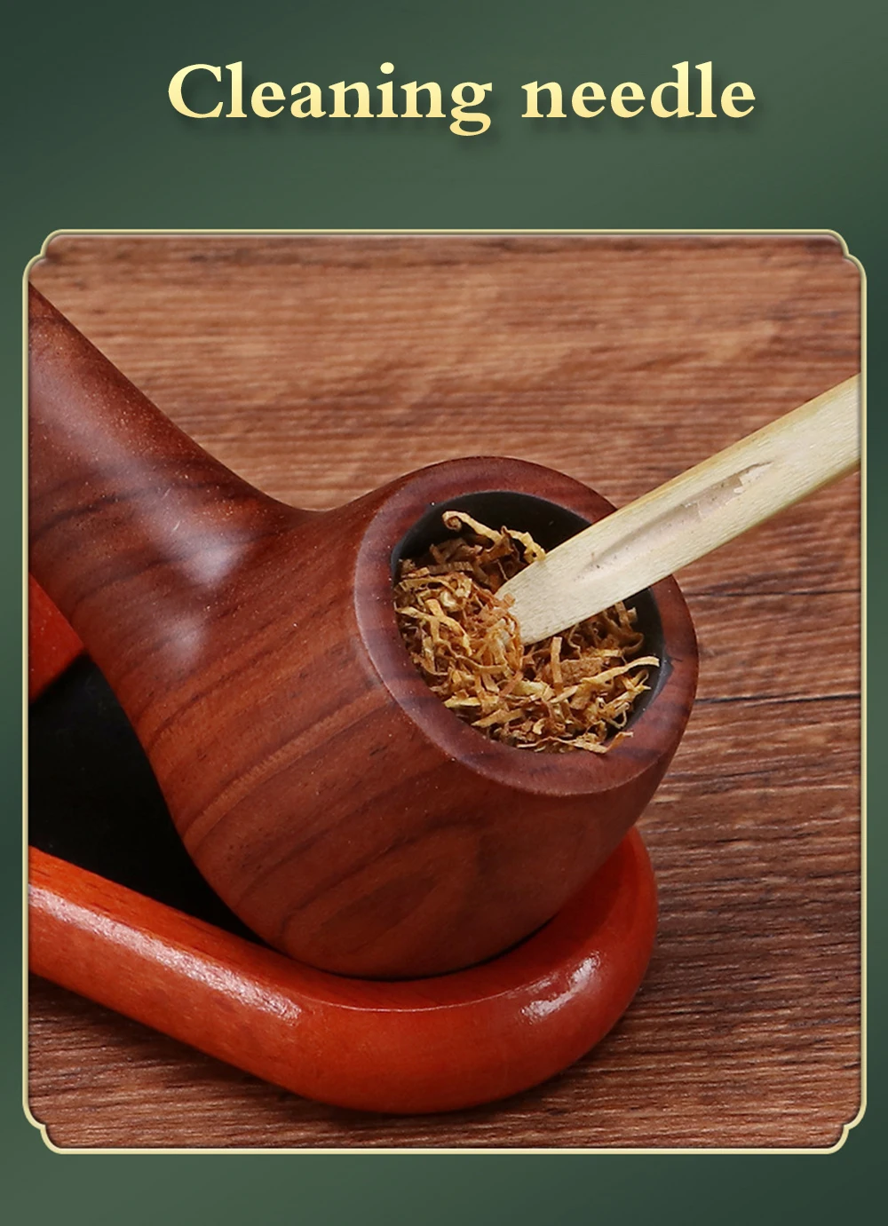 Base de bois - Bâton de pression pour pipe à fumer en bambou avec base ...