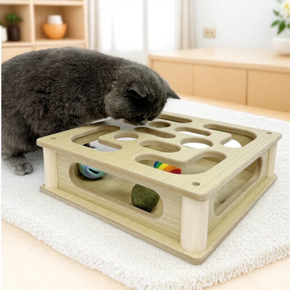 Cat Toy Box Hollow Ball Toys Abrasion Resistant Scratch Plate ...