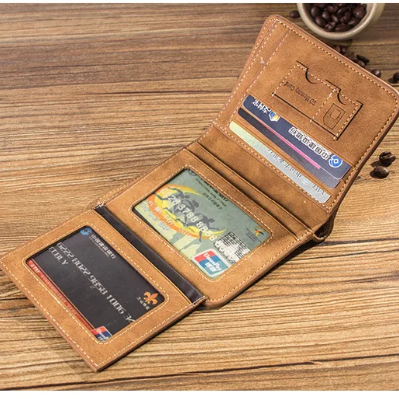 Cartera-plegable-de-cuero-para-hombre-billetera-de-negocios-de-cuero-de ...