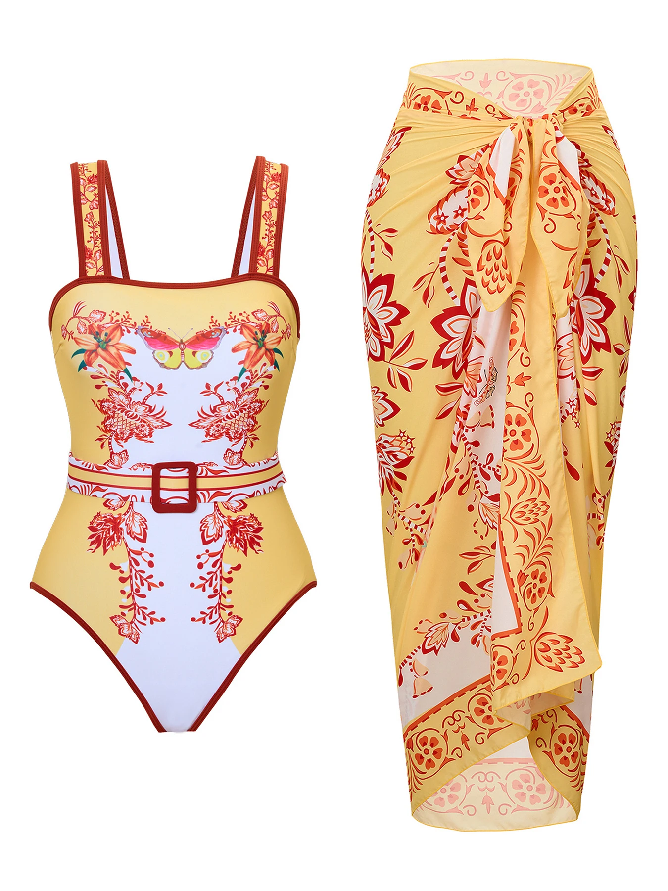 2026 Vintage Retro Print One Piece Swimsuit For Women Swimwear And ...