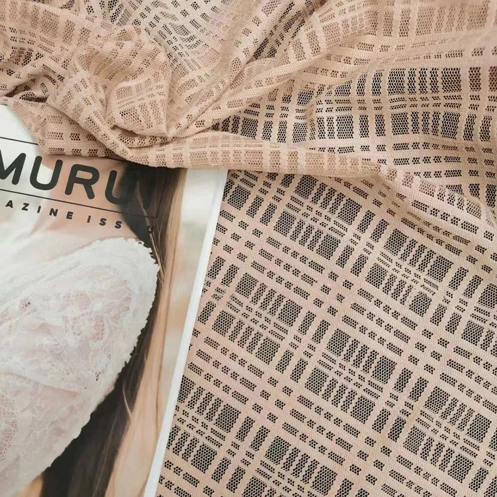 1-Yard-Classic-grid-lace-mesh-fabric-for-fashion-casual-suits-office ...