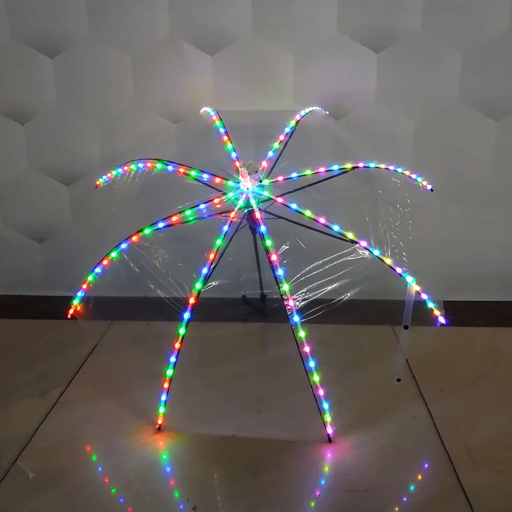 Paraguas-transparente-con-luz-LED-accesorio-recargable-multimodo ...