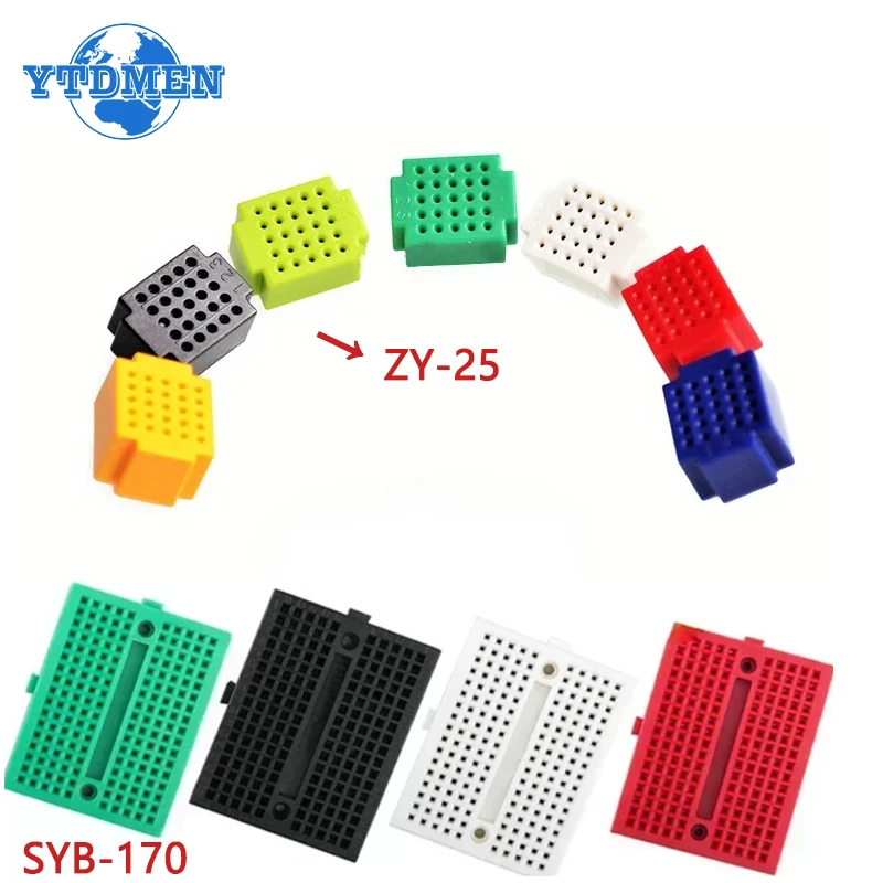 6pcs/7pcs Mini Breadboard Solderless SYB-170 ZY-25 PCB Circuit Board ...