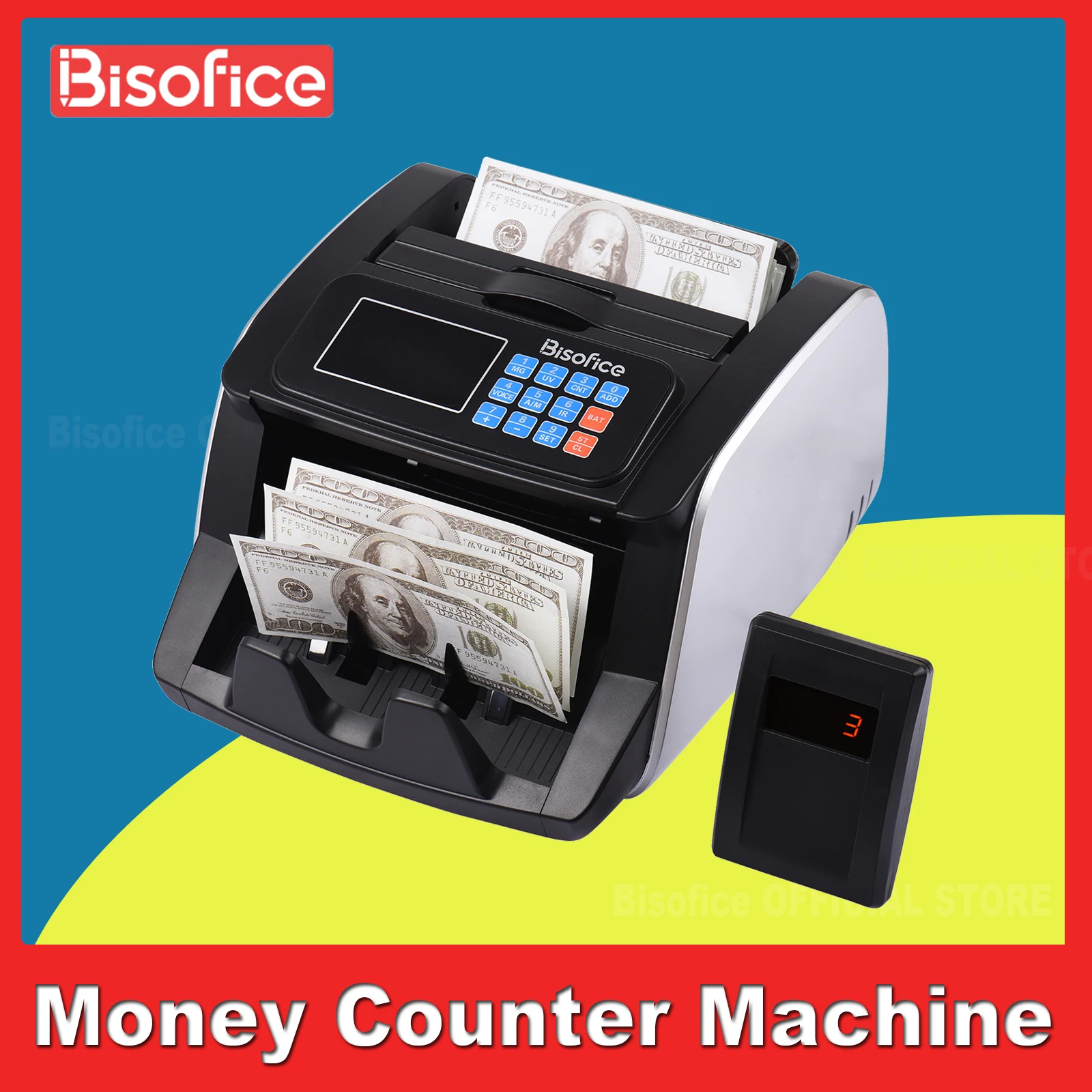 Bisofice Money Counter Machine Counterfeit Bill Detector Automatic ...