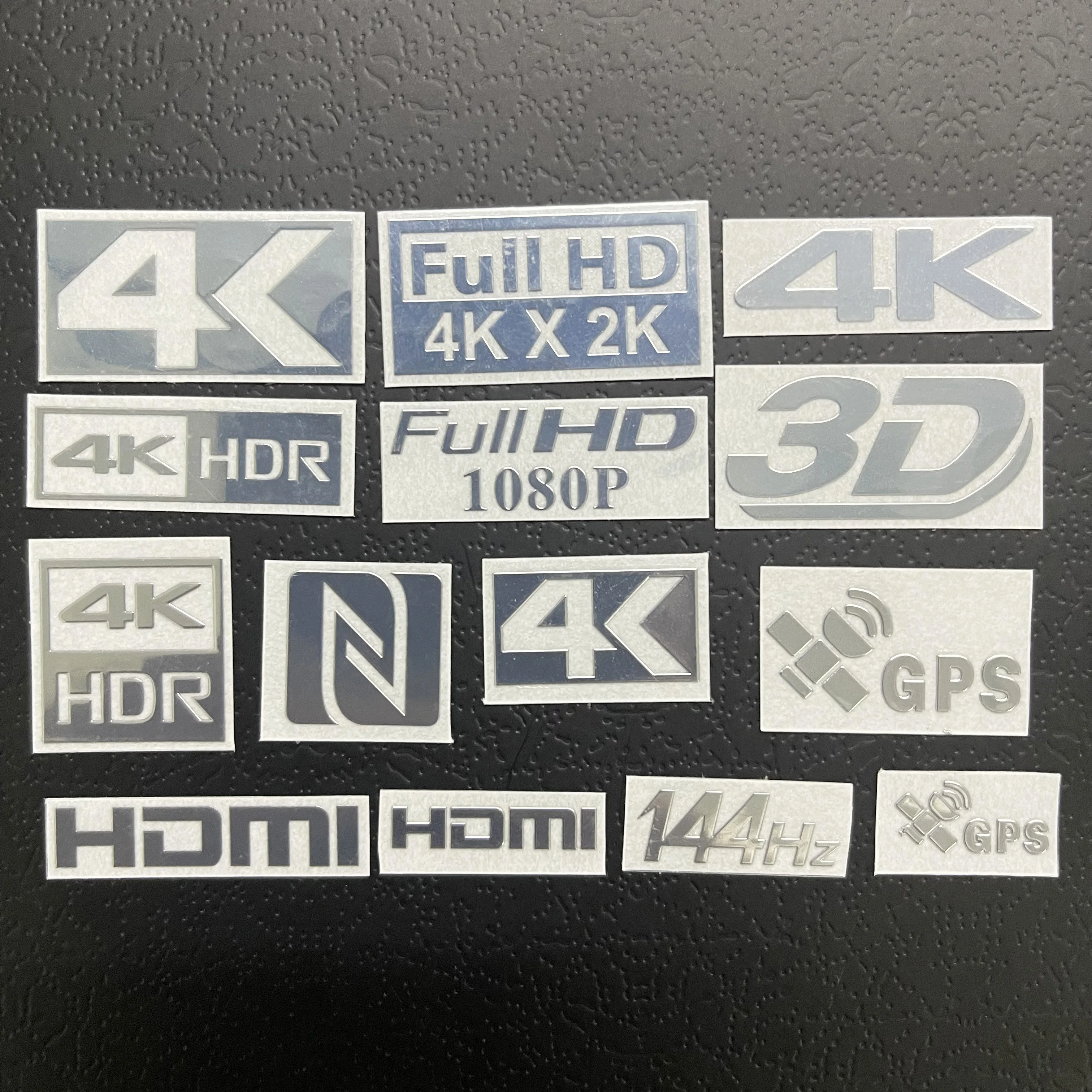 4k Hdr Hd Certification Label Full Hd1080p 3d Metal Stickers 144hz ...