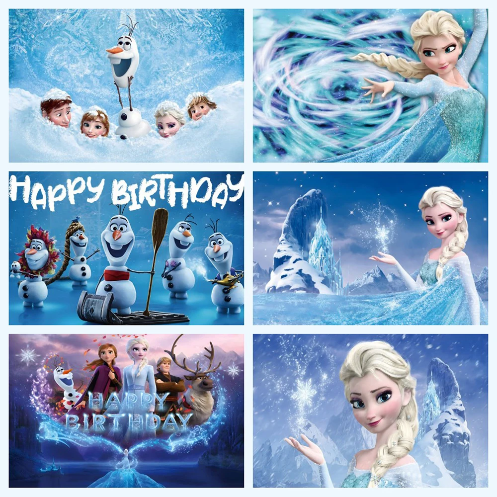 DISNEY Frozen Princess Elsa Anna Olaf Banner Photography Backgrounds ...