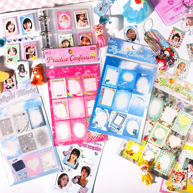 2Pcs-Cute-Vintage-Photo-Frame-Sticker-Laser-Ins-Korean-Decoration ...