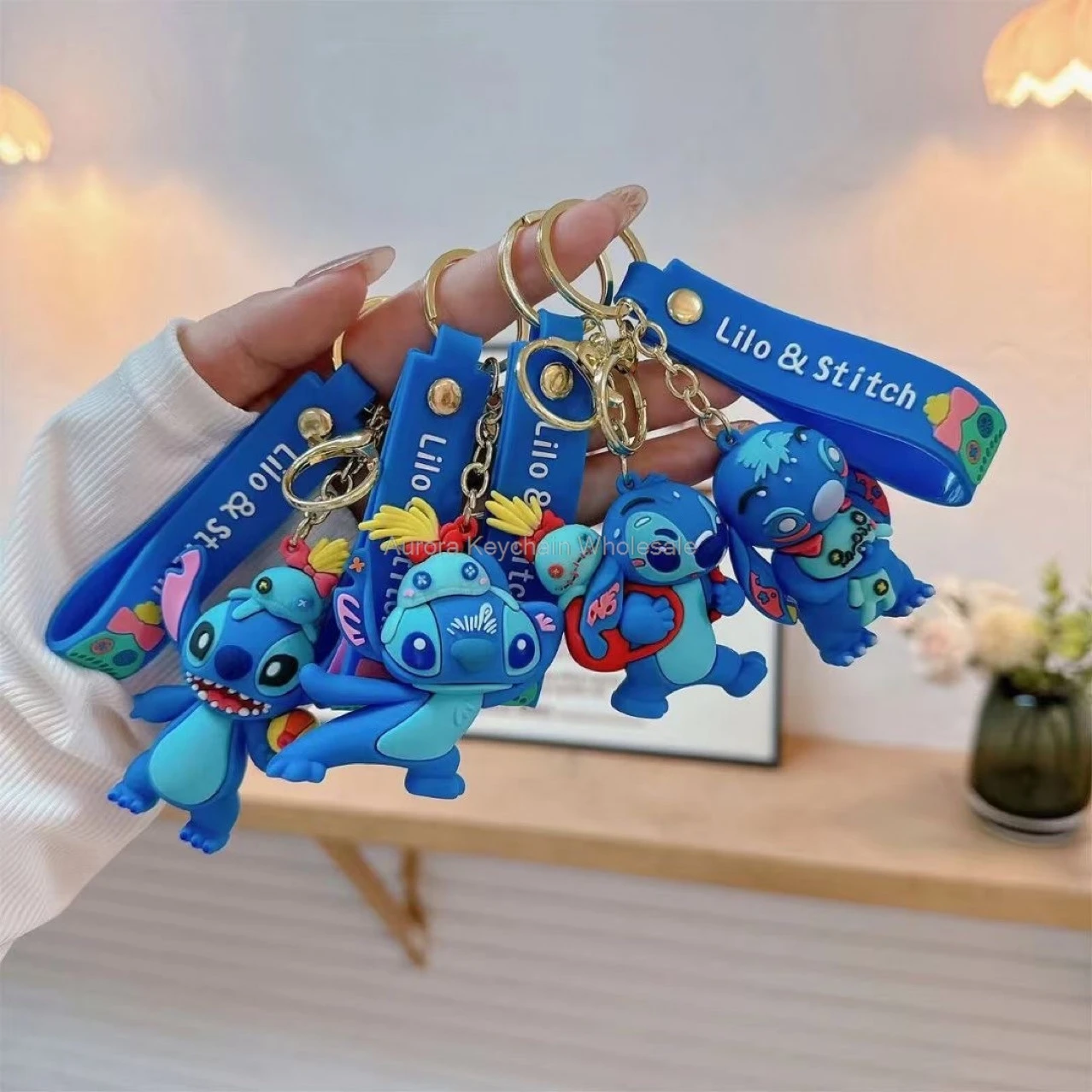 Wholesale-Kawaii-Anime-Disney-Keychain-Mickey-Mouse-Minnie-Lilo-Stitch ...