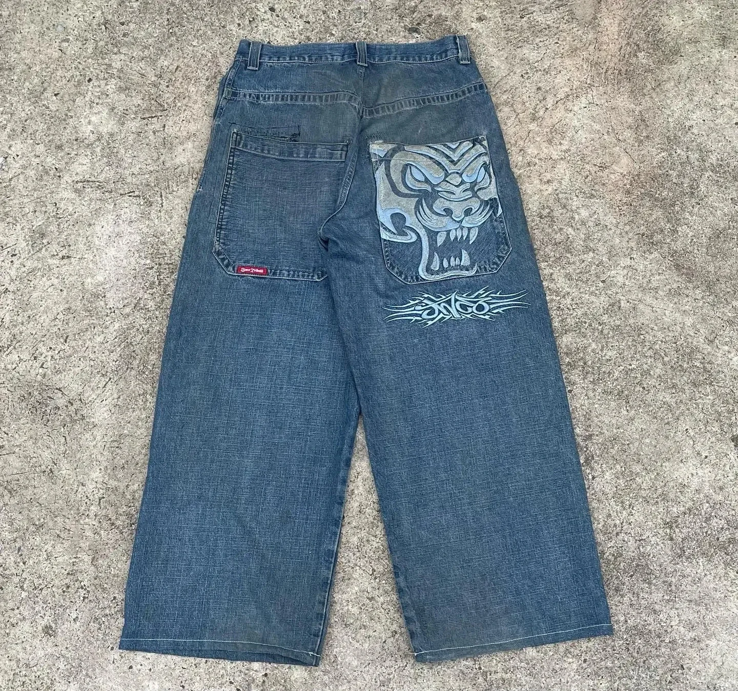 Y2k-New-Gothic-Tiger-Embroidered-Jeans-Women-Street-Hip-Hop-Retro-Punk ...