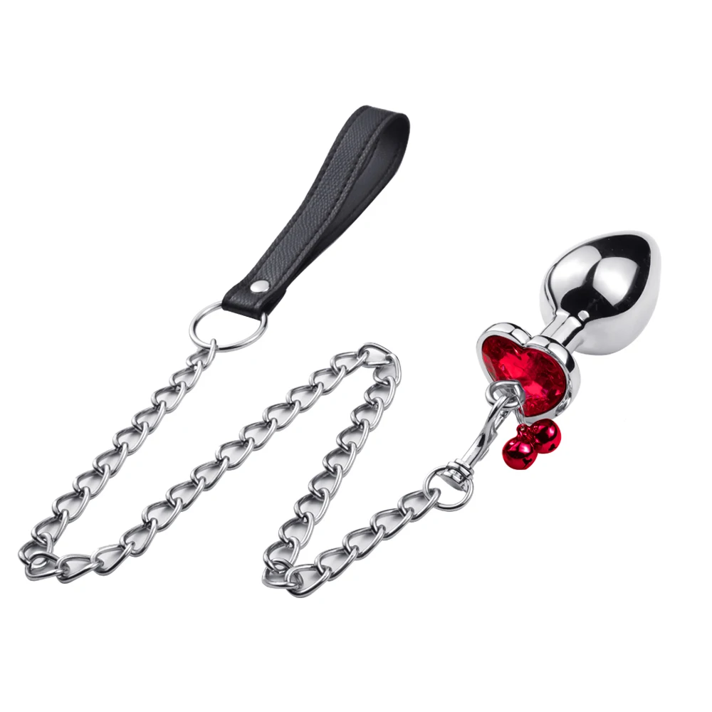 Crystal Loving Heart Butt Plug Stainless Steel Anal Plug Metal Anus Dilator Prostate Massage Toy