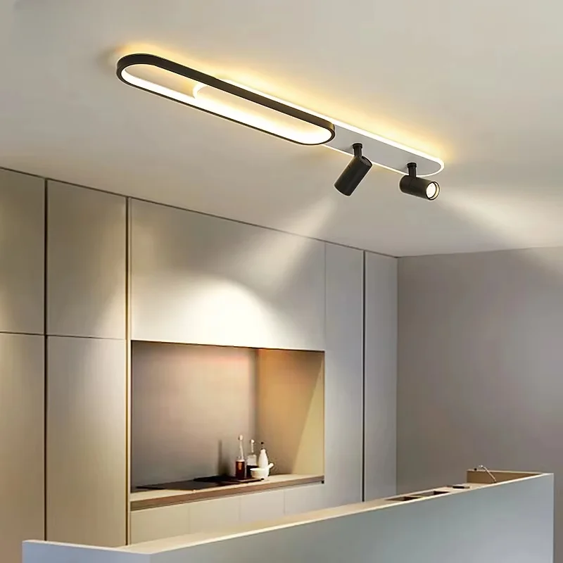Minimalist LED Ceiling Light Long Strip Dining Room Track Spotlights ...