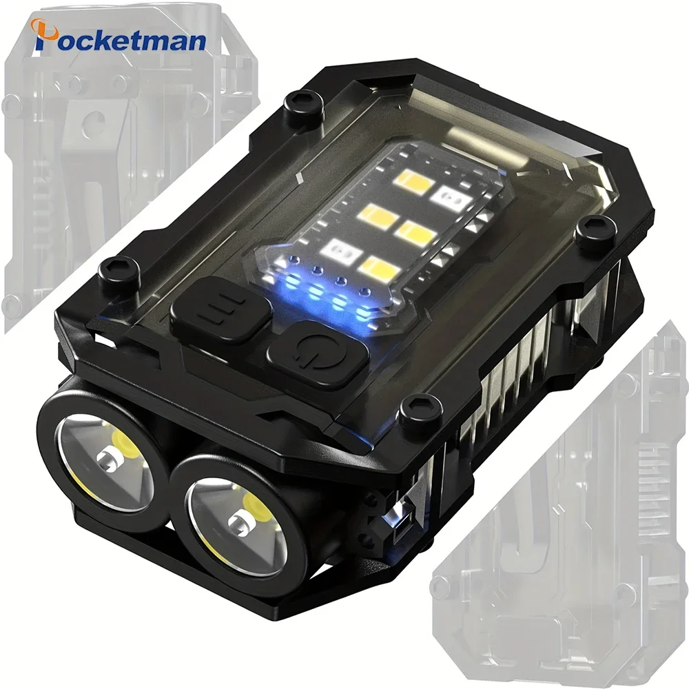 Keychain-Flashlight-USB-Rechargeable-Mini-LED-Clip-on-Cap-Light-8-Modes ...