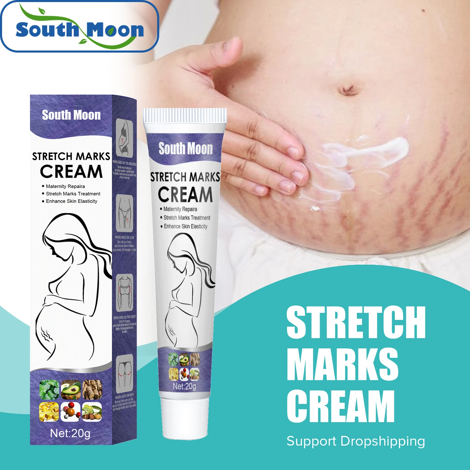 South Moon Stretch Mark Removal Cream Birthmark Burn Cesarean Surgical ...