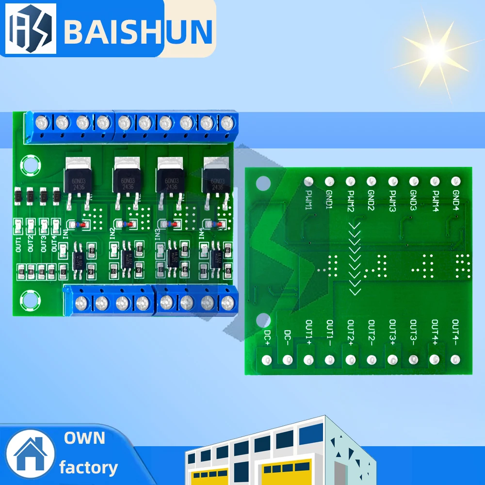 MOS FET 4 Channel Pulse Trigger Switch Controller Board PWM Optocoupler ...