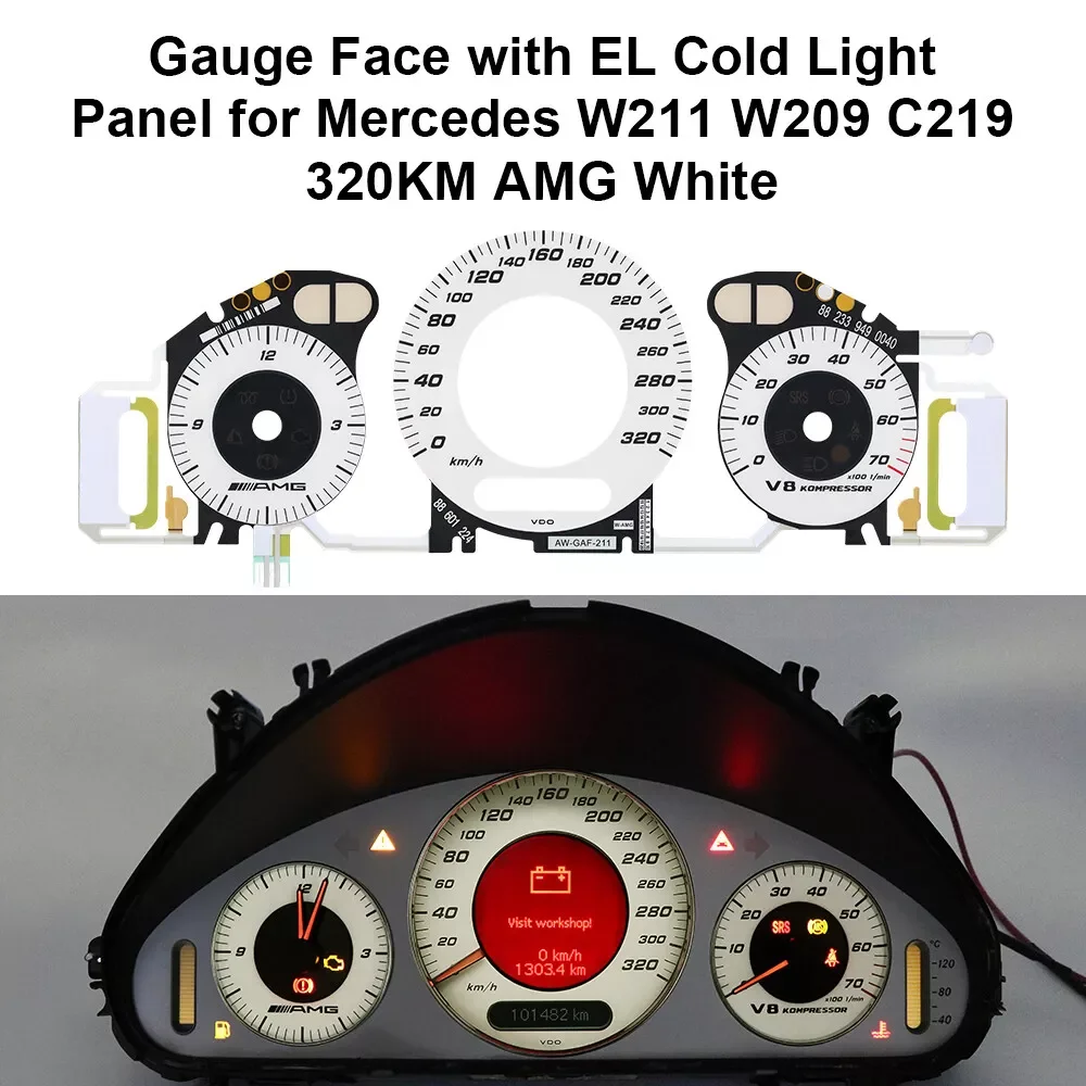 Gauge-Face-with-EL-Cold-Light-Panel-for-Mercedes-AMG-W211-W209-C219-V8 ...