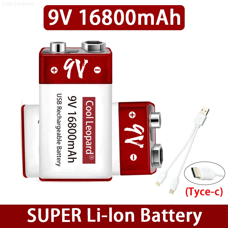 The New 2023 9V 16800mah Lithium-Ion Rechargeable Micro USB Battery 9V ...
