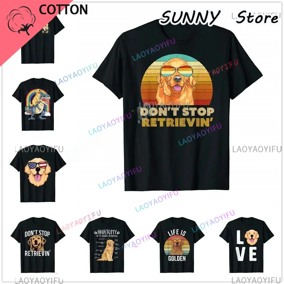 Jangan berhenti mengambil kaus anjing Retro Golden Retriever Pria ...