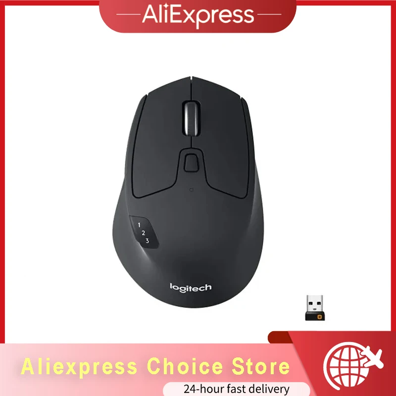 Logitech-mouse sem fio m720, triathlon multi-dispositivo, bluetooth, usb, receptor unificador ...