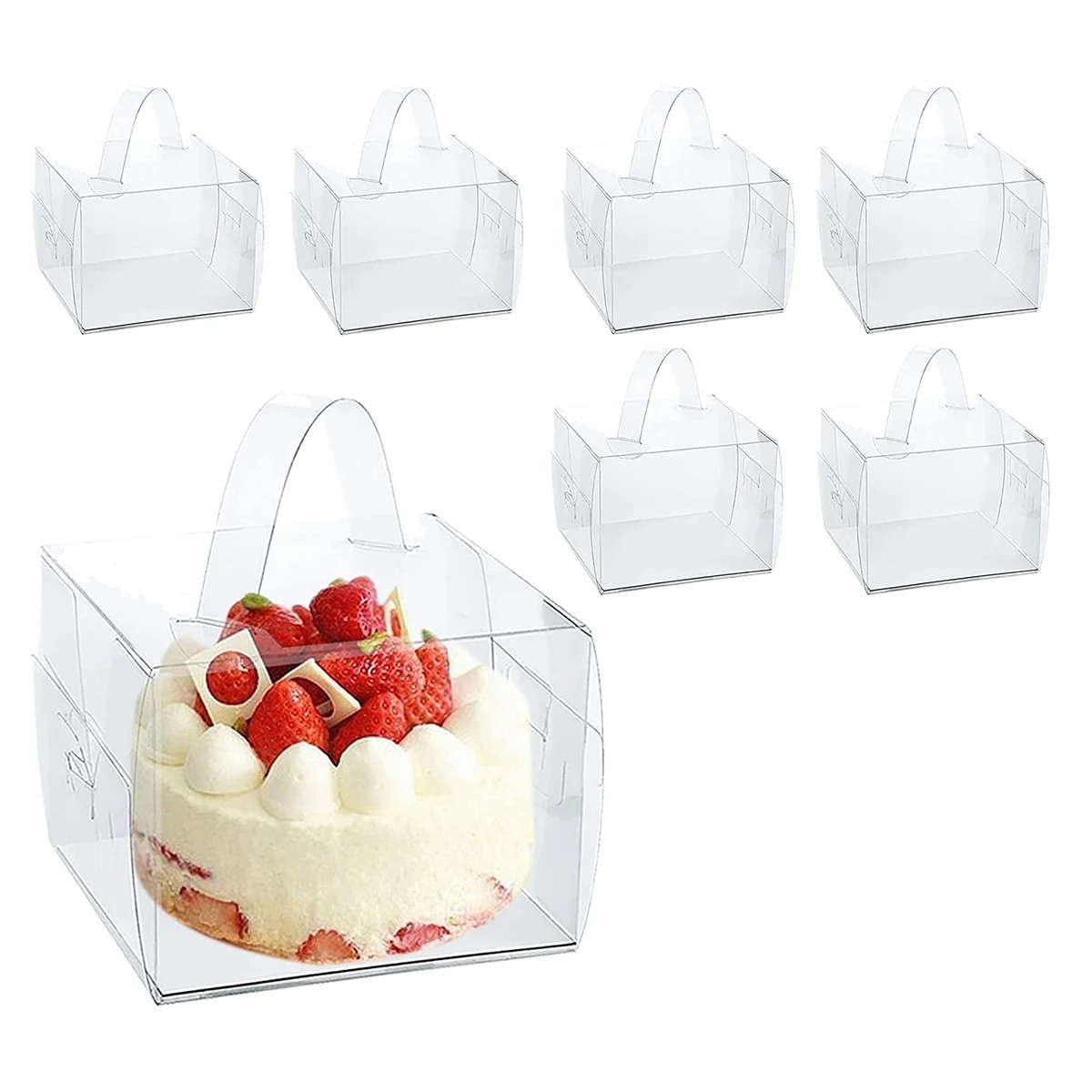 20Pcs-13X13X13cm-Clear-Cake-Boxes-with-Handles-Cake-Boards-forCakes ...