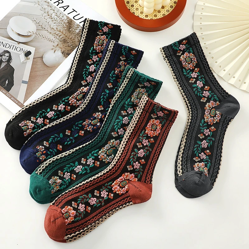 Classical-Women-s-Socks-Flowers-Dress-Socks-Girl-s-Famale-Cute-Socks ...