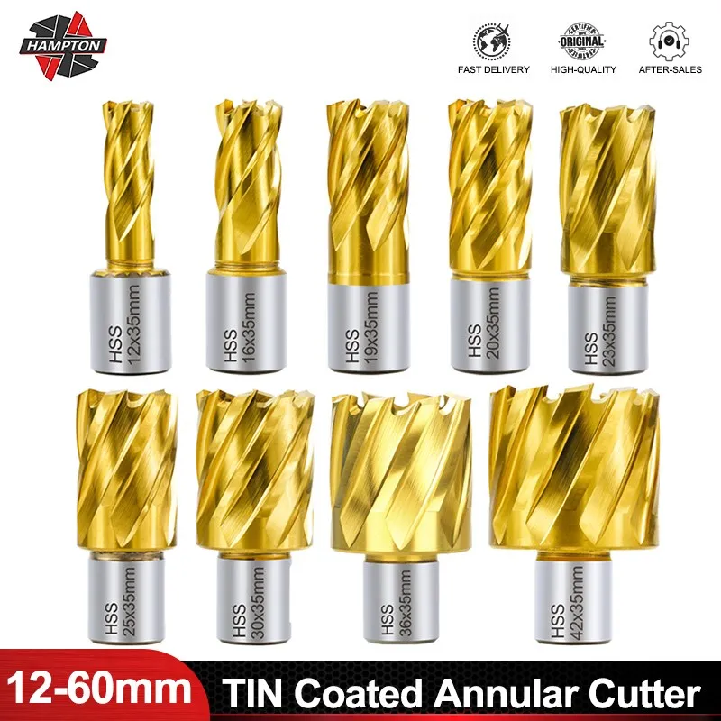 Hole Saw Cutter 12-60mm TiN CoatedCore Drill Bit HSS Hollow Drill Bit ...