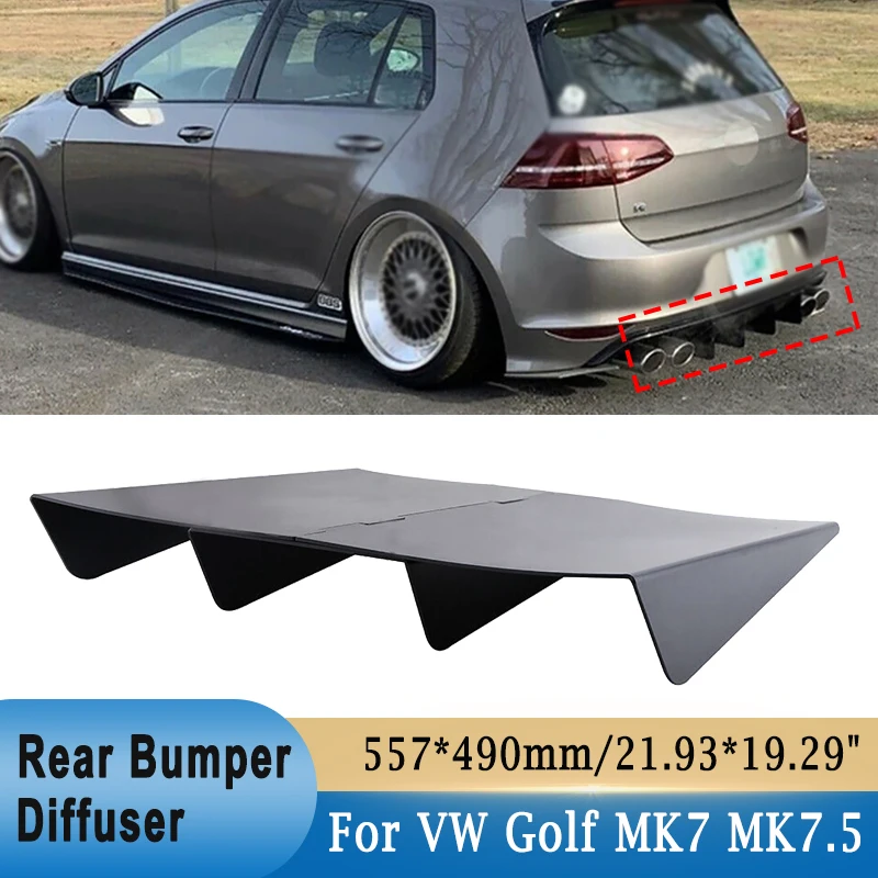 Car-Rear-Bumper-Diffuser-4-Shark-Fins-Spoiler-Racing-Lower-Splitter-For ...