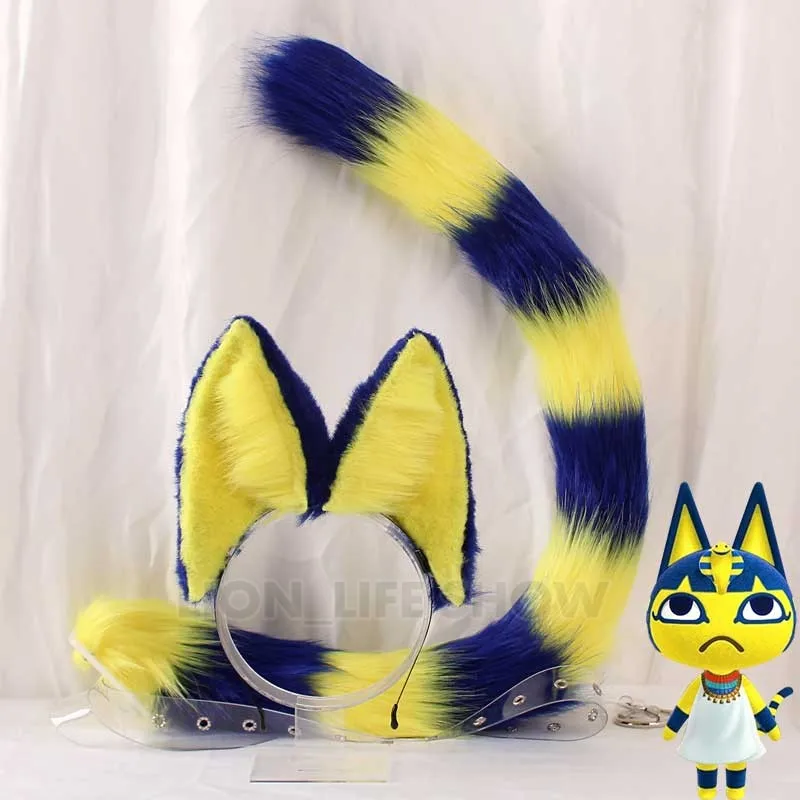 Cat Ears Hairhoop Tail Ankha From Animal Crossing Cosplay Costume ...