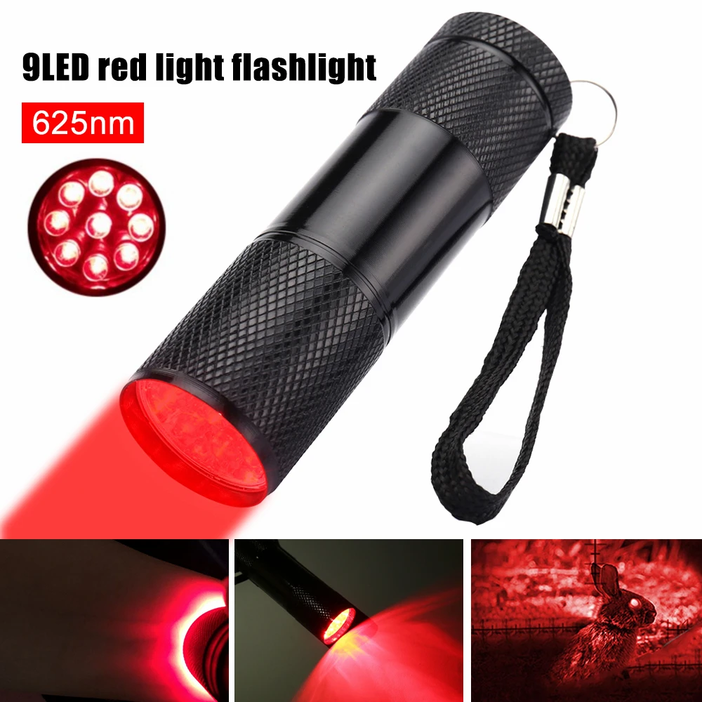 9-LED-Portable-625nm-Red-Light-Flashlight-Infrared-Blood-Vessel-Light ...