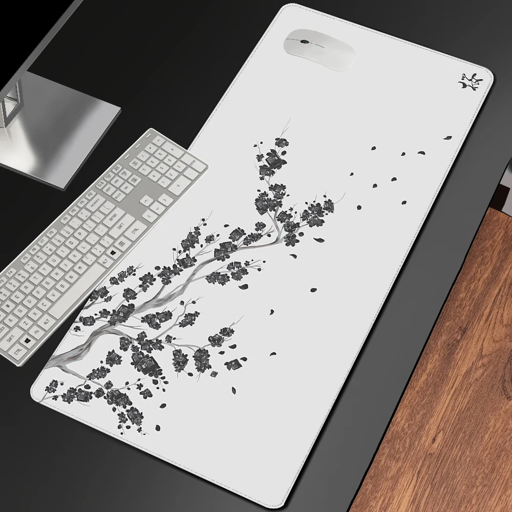 Cherry-Blossom-Deskmat-Black-Mouse-Pad-Gamer-Carpet-Gaming-Keyboard ...