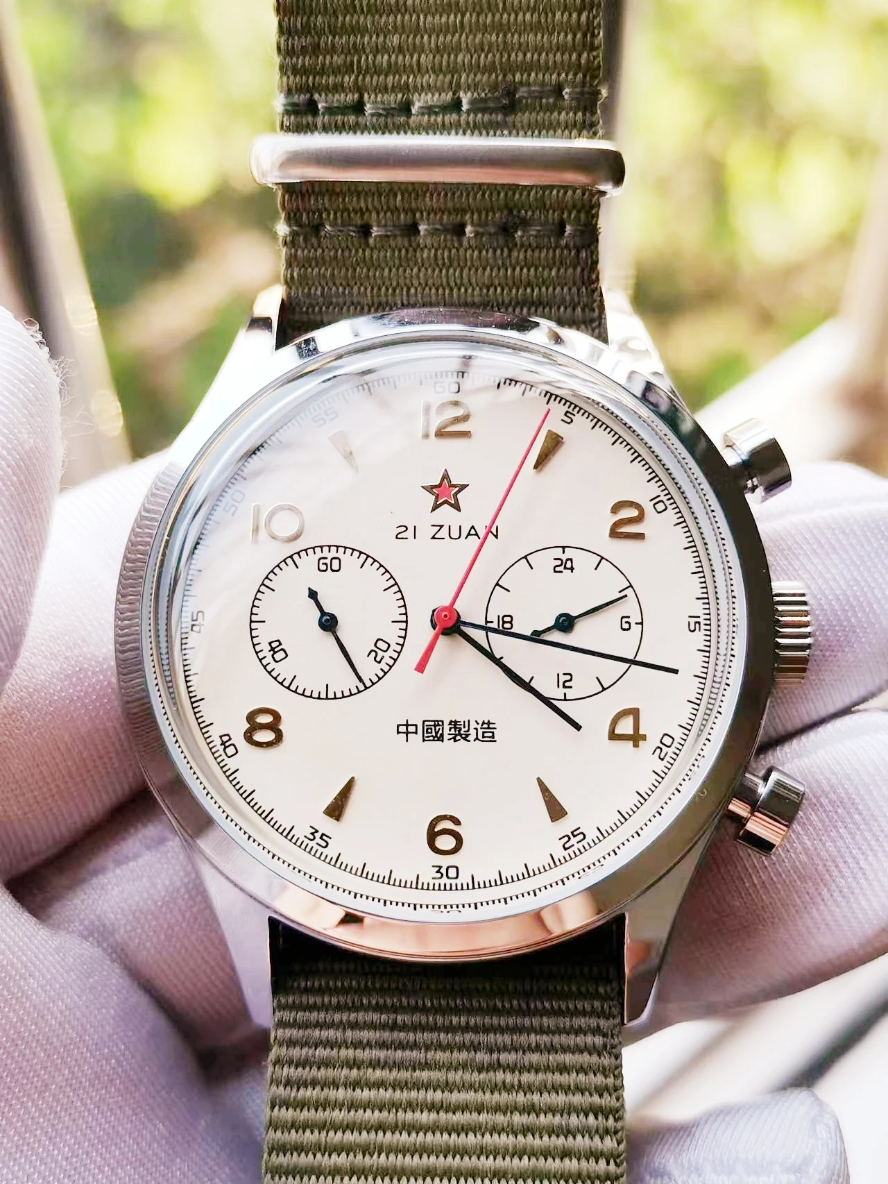 Military Tough Guy 1963 Pilot Watch 42mm Dial 5-pin Timing Quartz Multi ...