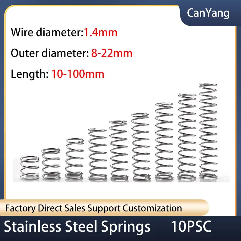 304-SUS-Compression-Spring-Stainless-Steel-Compression-Spring-Wire-Diameter-1-4mm-High-Elastic ...