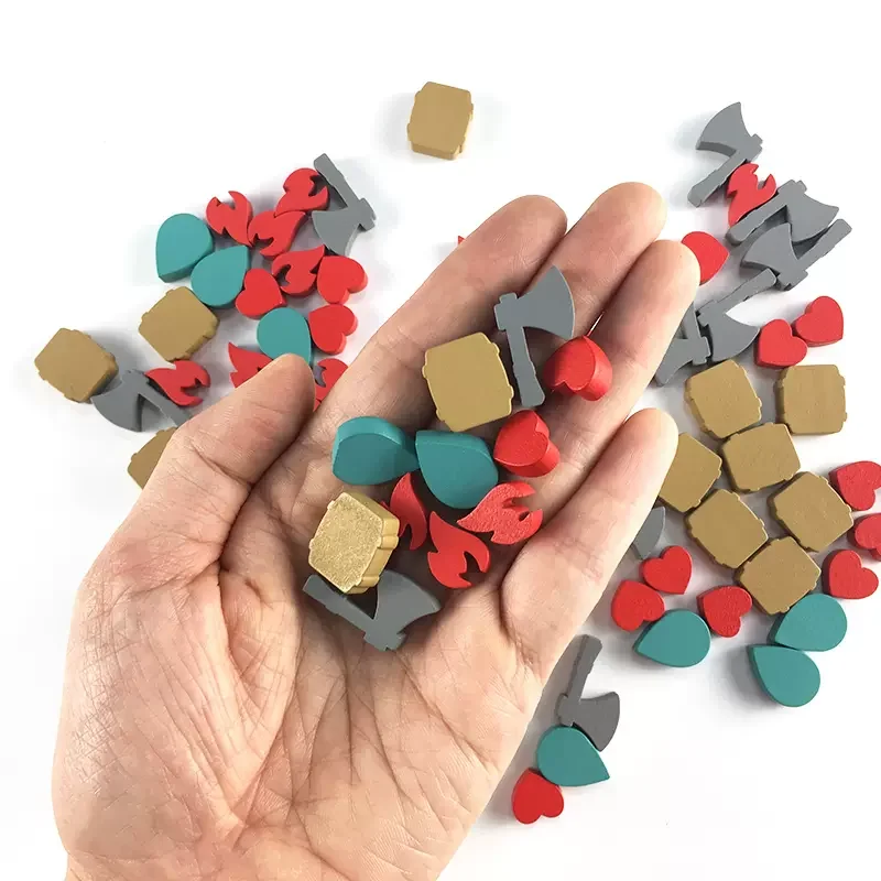 30PCS-10mm-Wooden-Token-Heart-Diamond-Fire-Water-Cross-Star-Pawn-Wood ...