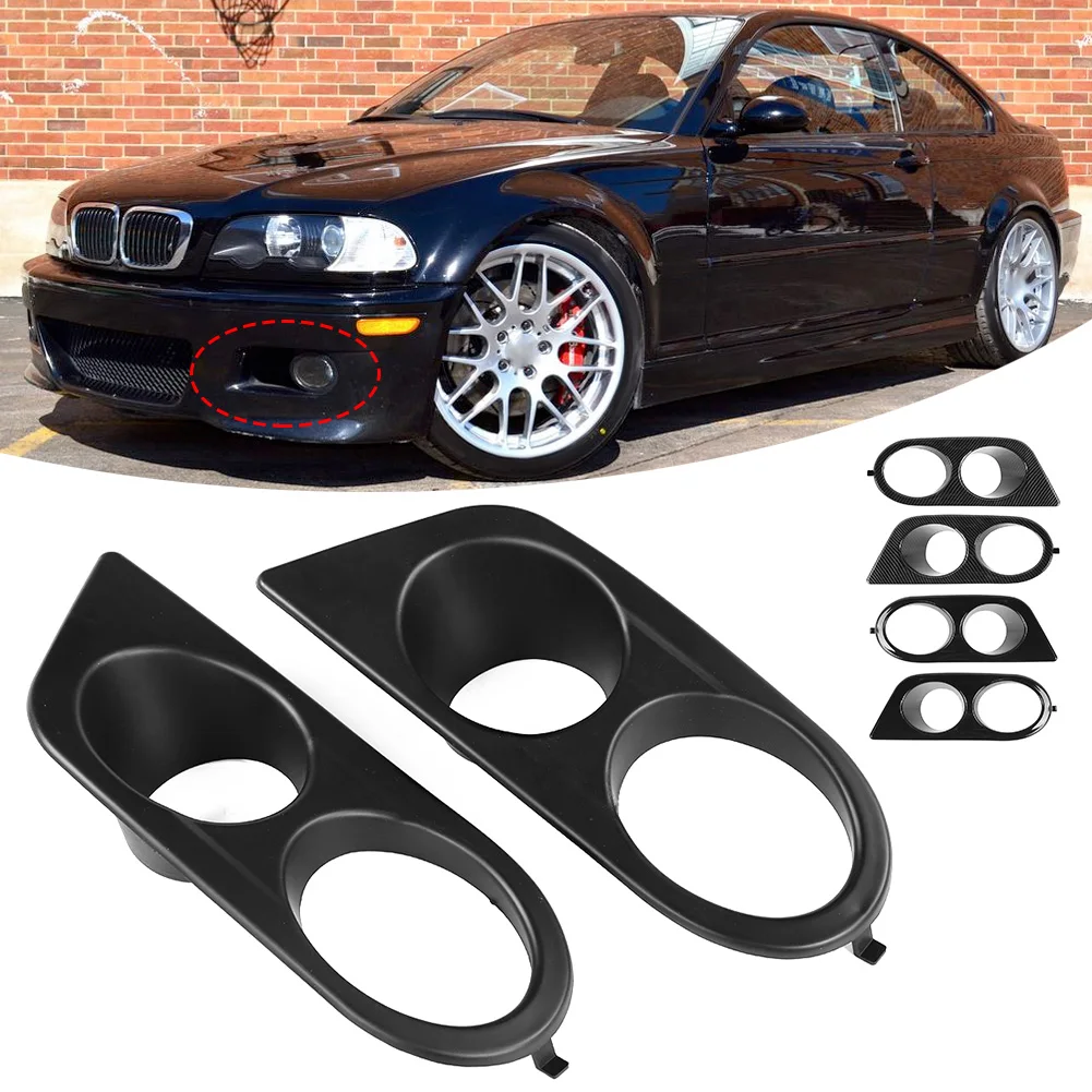 2pcs Front Bumper Foglight CoversDual Holes Car Accessory Fit for E46 ...