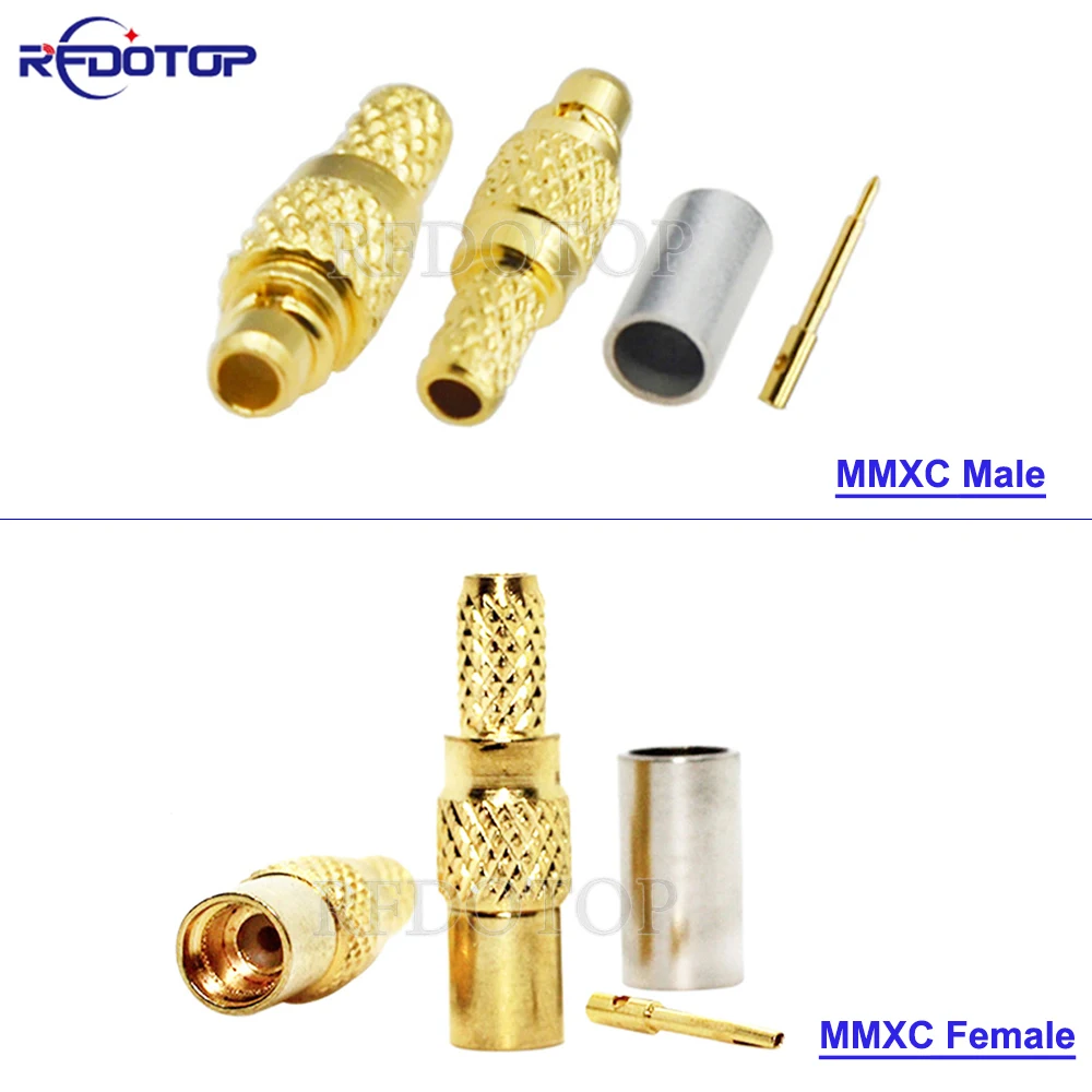 10PCS/Lot MMCX Male/Female Straight Crimp 50ohm MMCX-1.5 Type RF ...