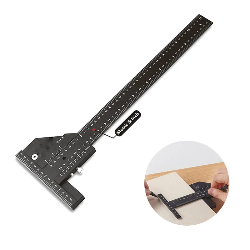 Multi Woodworking Sliding Gauge Aluminum Alloy Scribe Ruler Depth Gauge ...