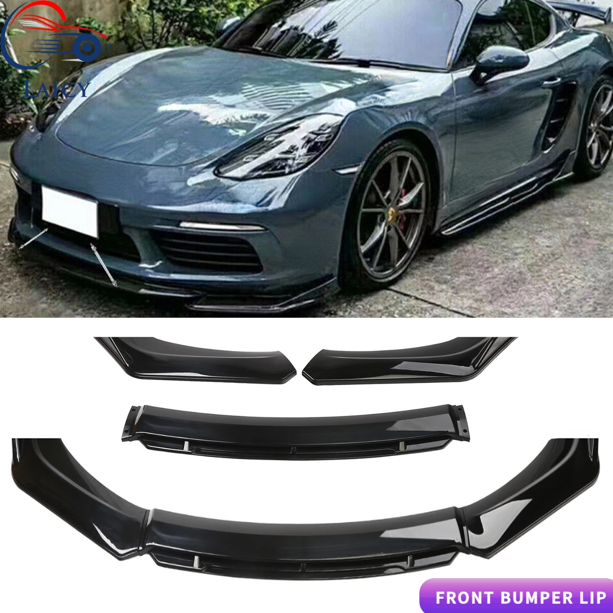 LAICY-For-Porsche-Cayman-2006-2016-Front-Bumper-Lip-Chin-Spoiler ...