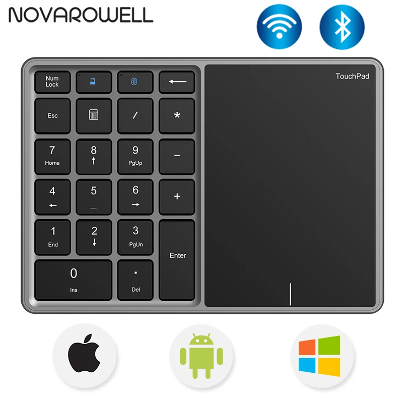 Teclado numérico con Touchpad, Bluetooth, 2,4G, inalámbrico, Numer Pad ...