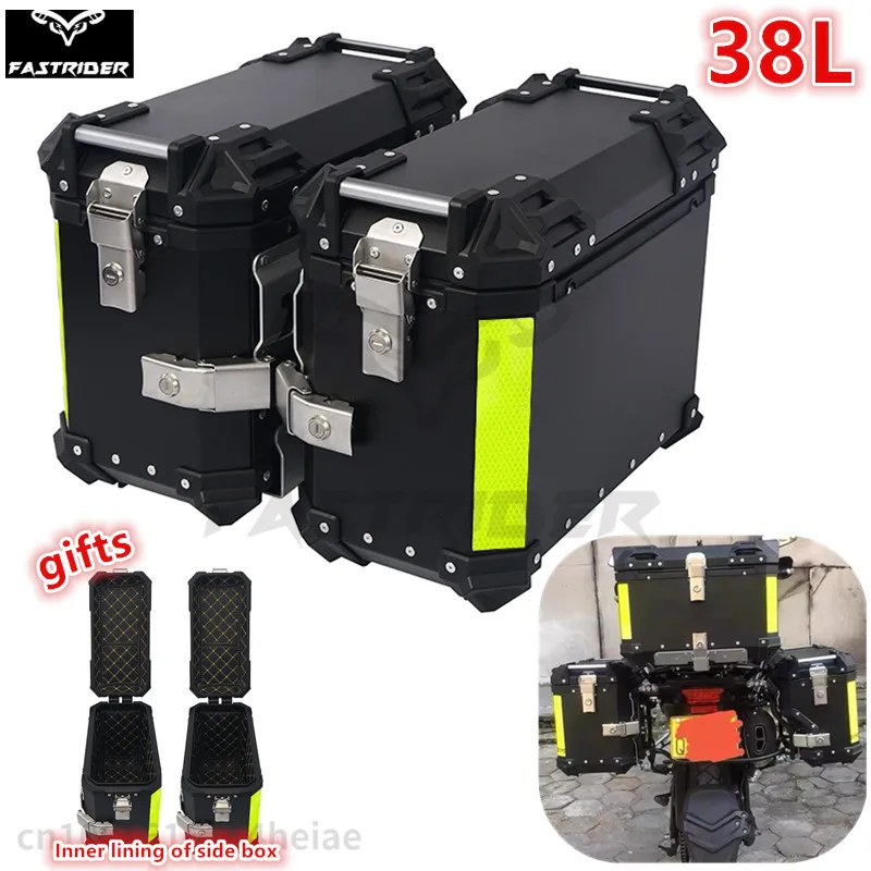 38L Large Capacity Aluminum Alloy Side Box Motorcycle Side Box Anti ...