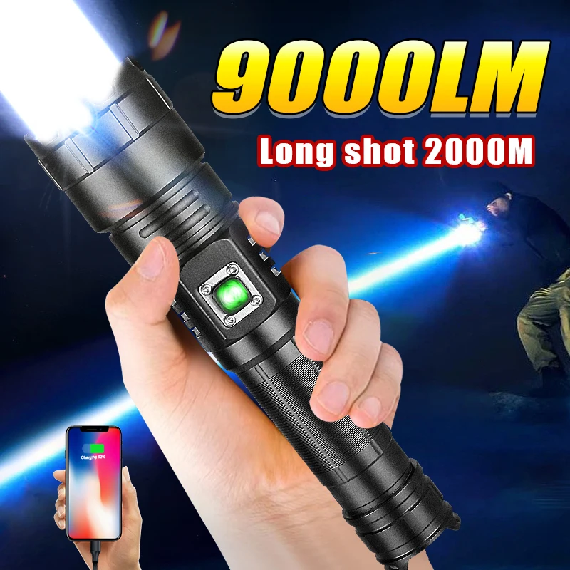 Super-Powerful-LED-Flashlight-P199-Tactical-Torch-Long-Range-USB ...