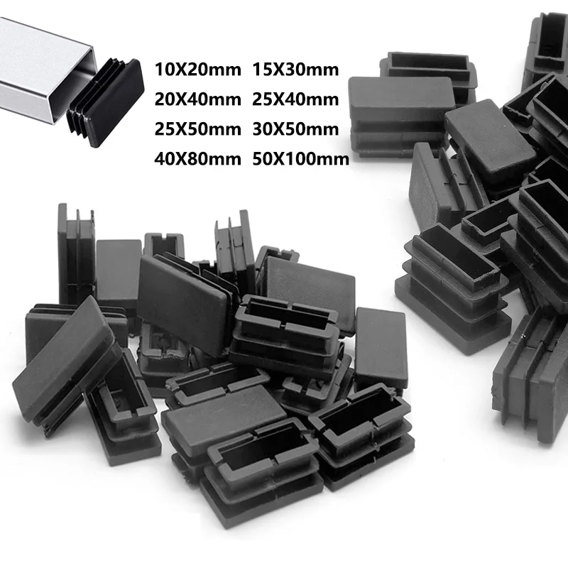PE-Plastic-Rectangular-Pipe-Plug-Waterproof-Cap-Chair-Feet-Stainlesss ...