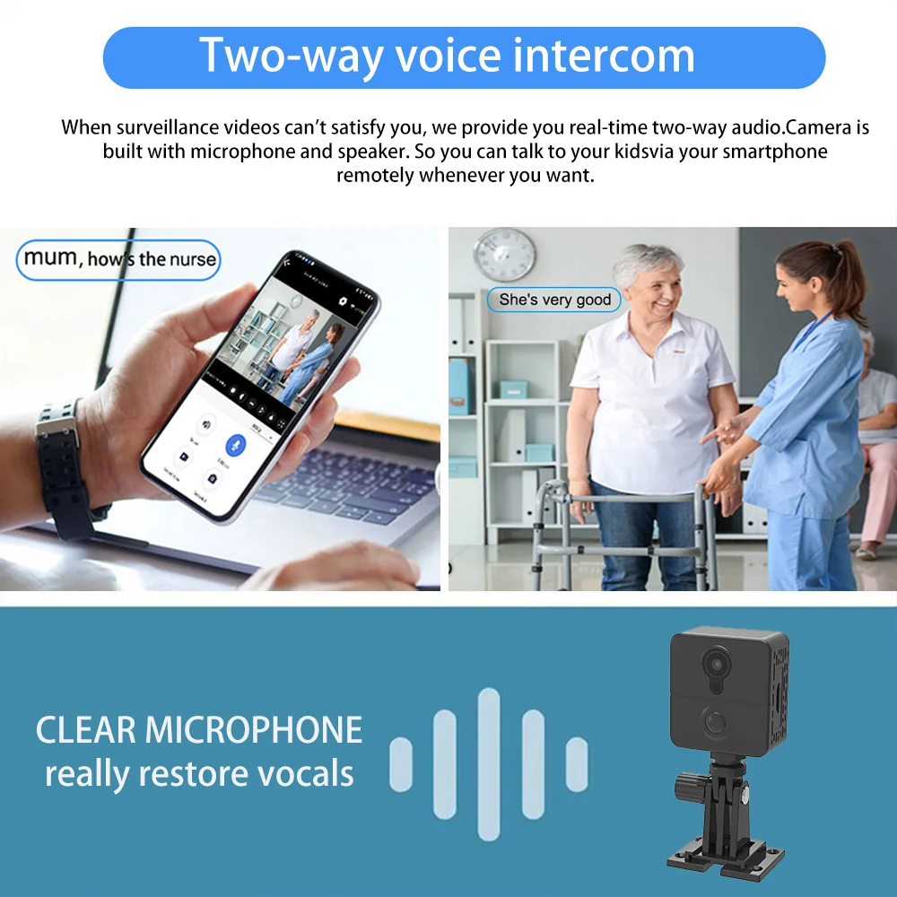 Mini Cameras Smart Home Security Camera Indoor Wireless WiFi Remote ...