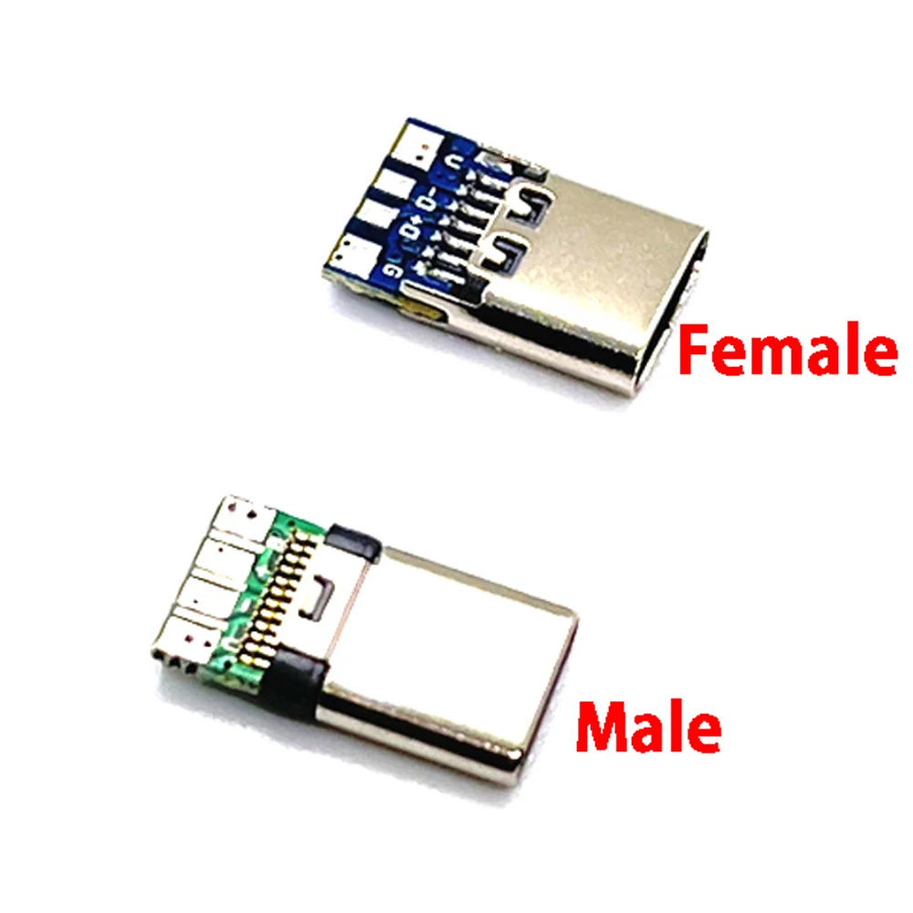 Usb 3.1 tipo c macho/fêmea conectores jack cauda 24pin usb macho plug ...