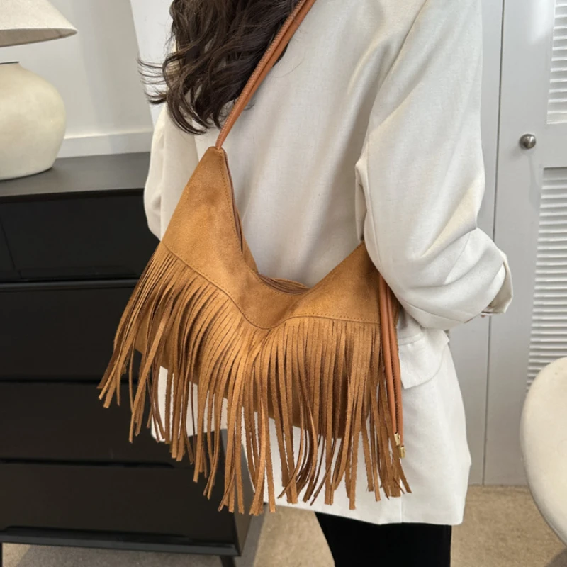New-Women-s-Fringed-Leather-Shoulder-Bag-Soft-Ethnic-Style-PU-Messenger ...