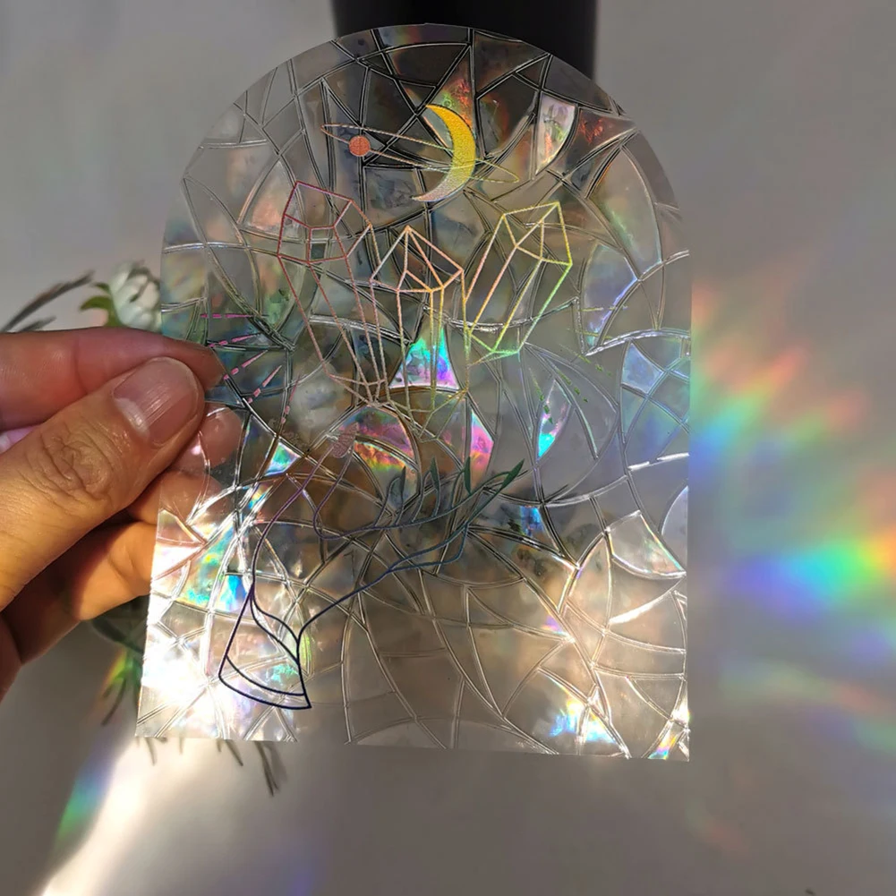 3D-Rainbow-Sun-Catcher-Wall-Stickers-Light-Catcher-PVC-Window-Film-Self ...