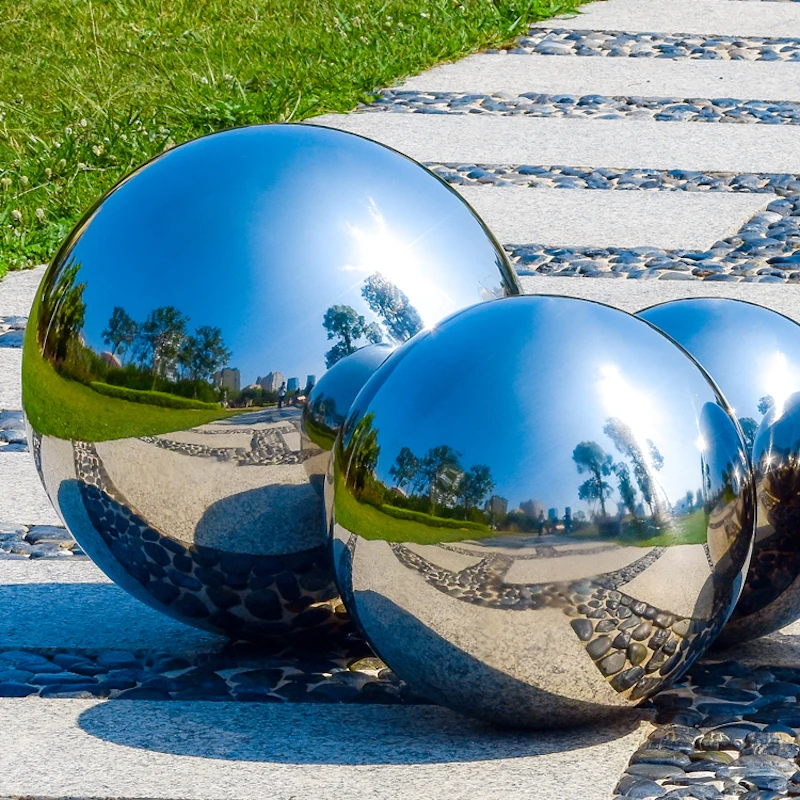 1pcs 300MM Stainless Steel Hollow Ball Mirror Polished Shiny Sphere For ...