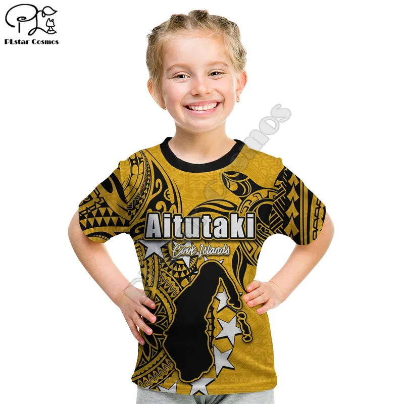 Custom Personalised Cook Islands T Shirt Kid Aitutaki 3d Print T Shirts ...